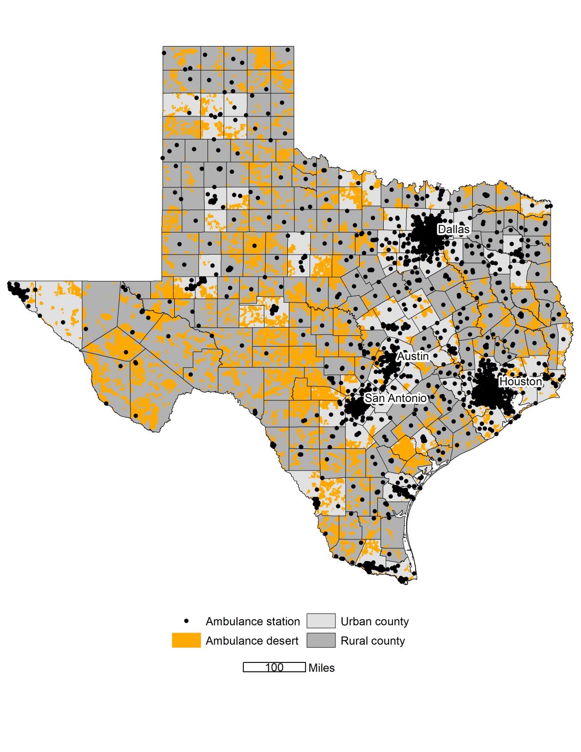 Texas Ranks Near the Top in Nationwide Study on Ambulance Deserts ...